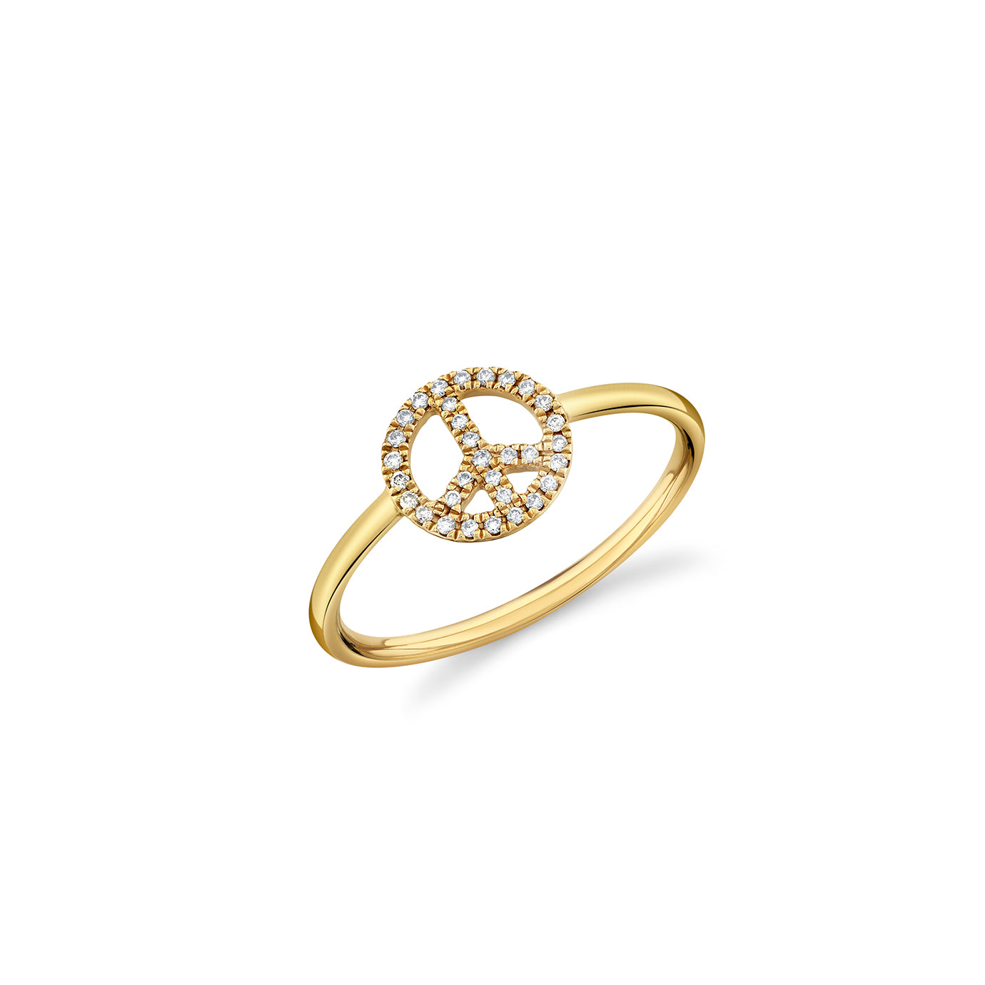 Shop Sydney Evan 14k Gold & Diamond Peace Sign Ring