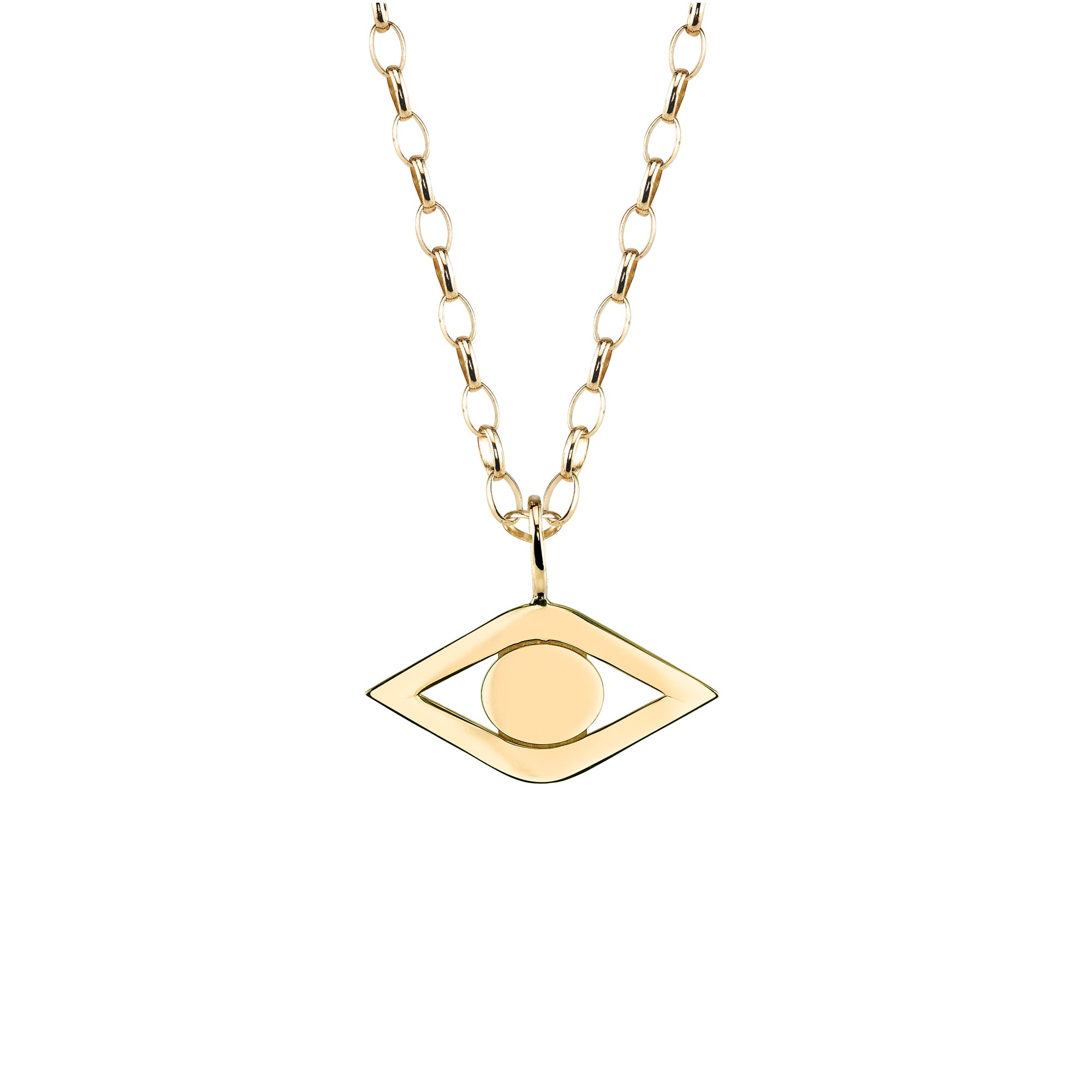 Sydney Evan 14K Large Pure Evil Eye Necklace Yellow Gold