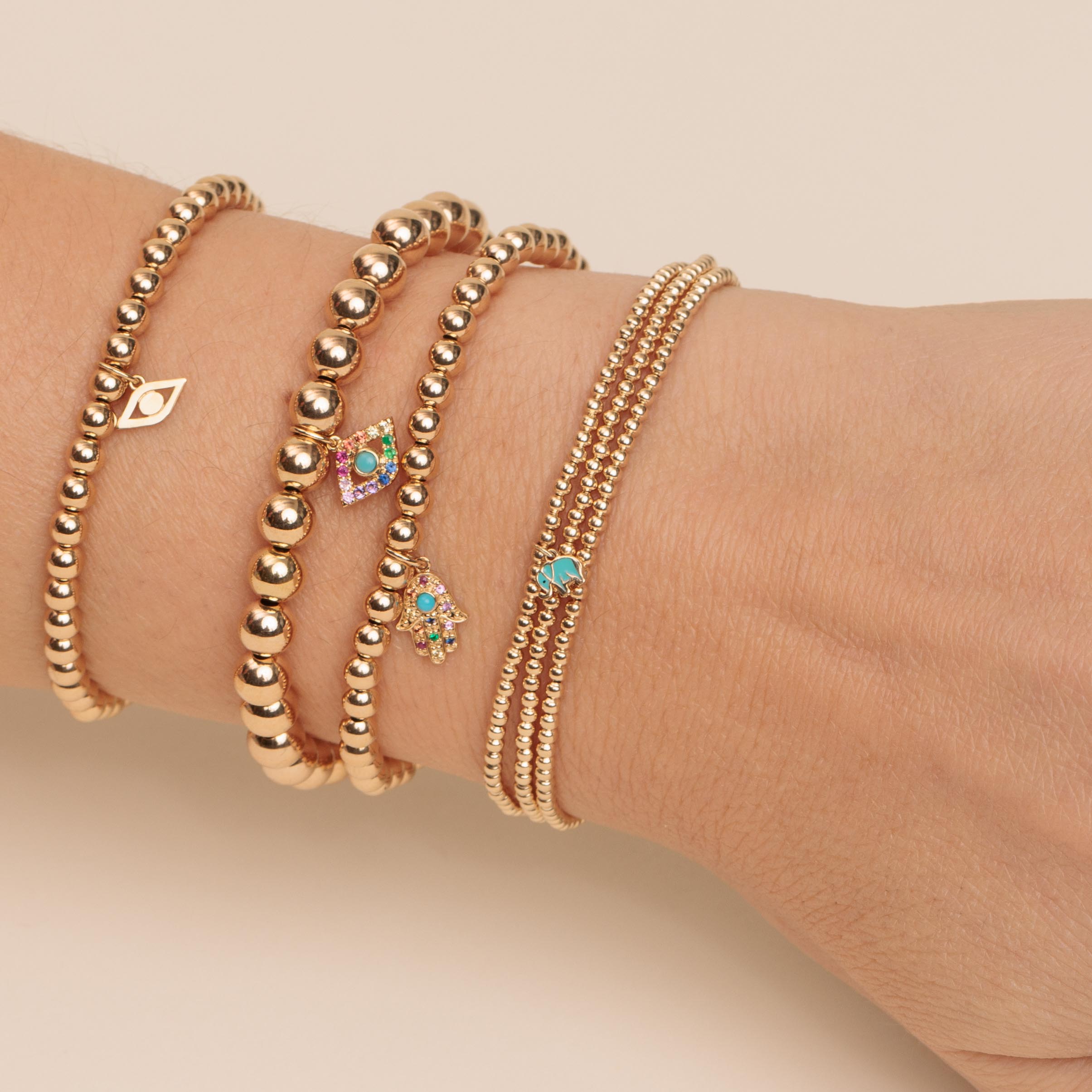 Gold beaded bracelets for women store