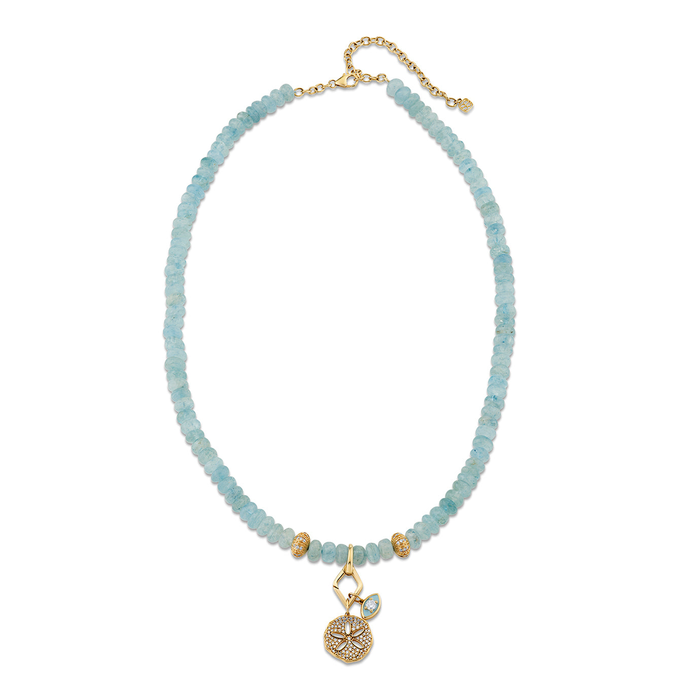 Shop Sydney Evan 14k Gold & Diamond Multi Charm on Aquamarine