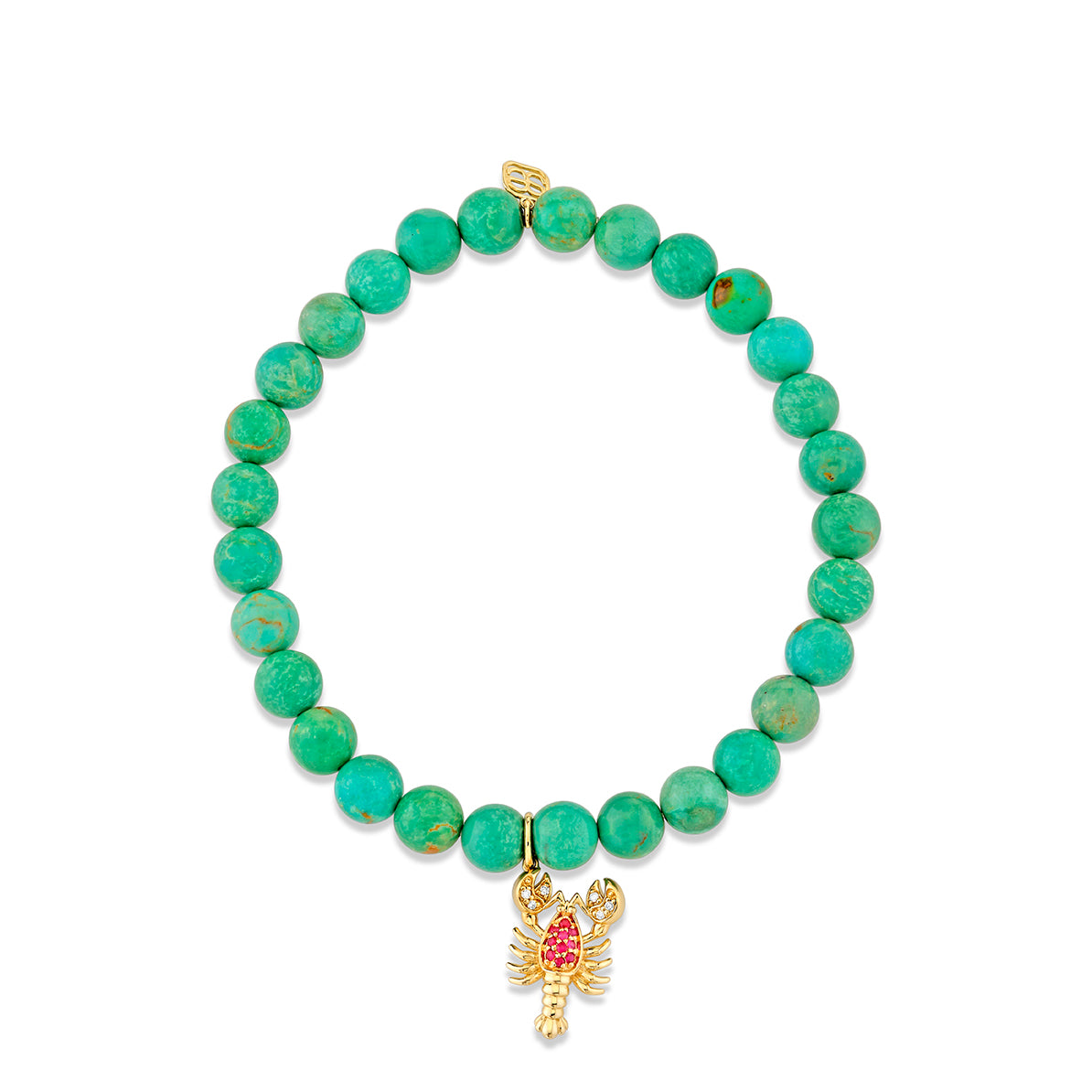 Shop Sydney Evan 14k Gold Diamond & Ruby Lobster on Turquoise