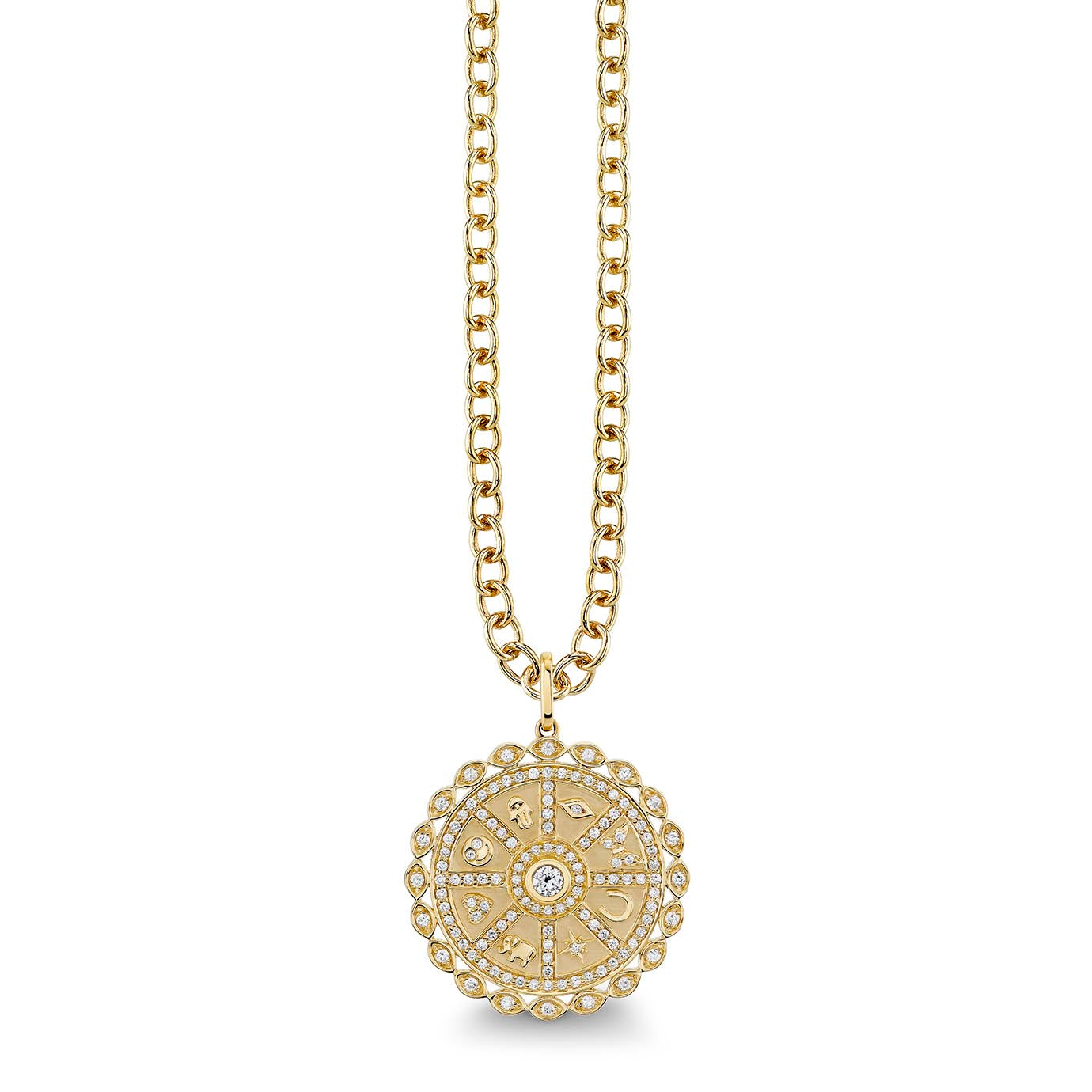 Shop Sydney Evan 14k Gold & Diamond Icon Wheel Coin