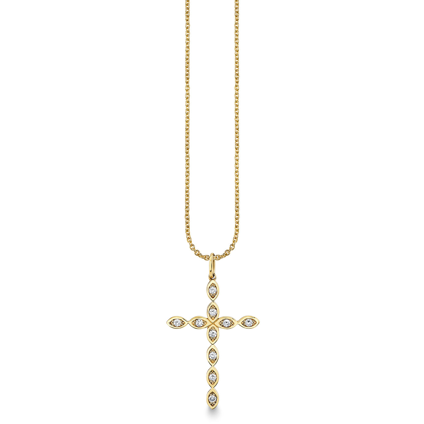 Shop Sydney Evan 14k Gold & Diamond Marquise Eye Cross Charm