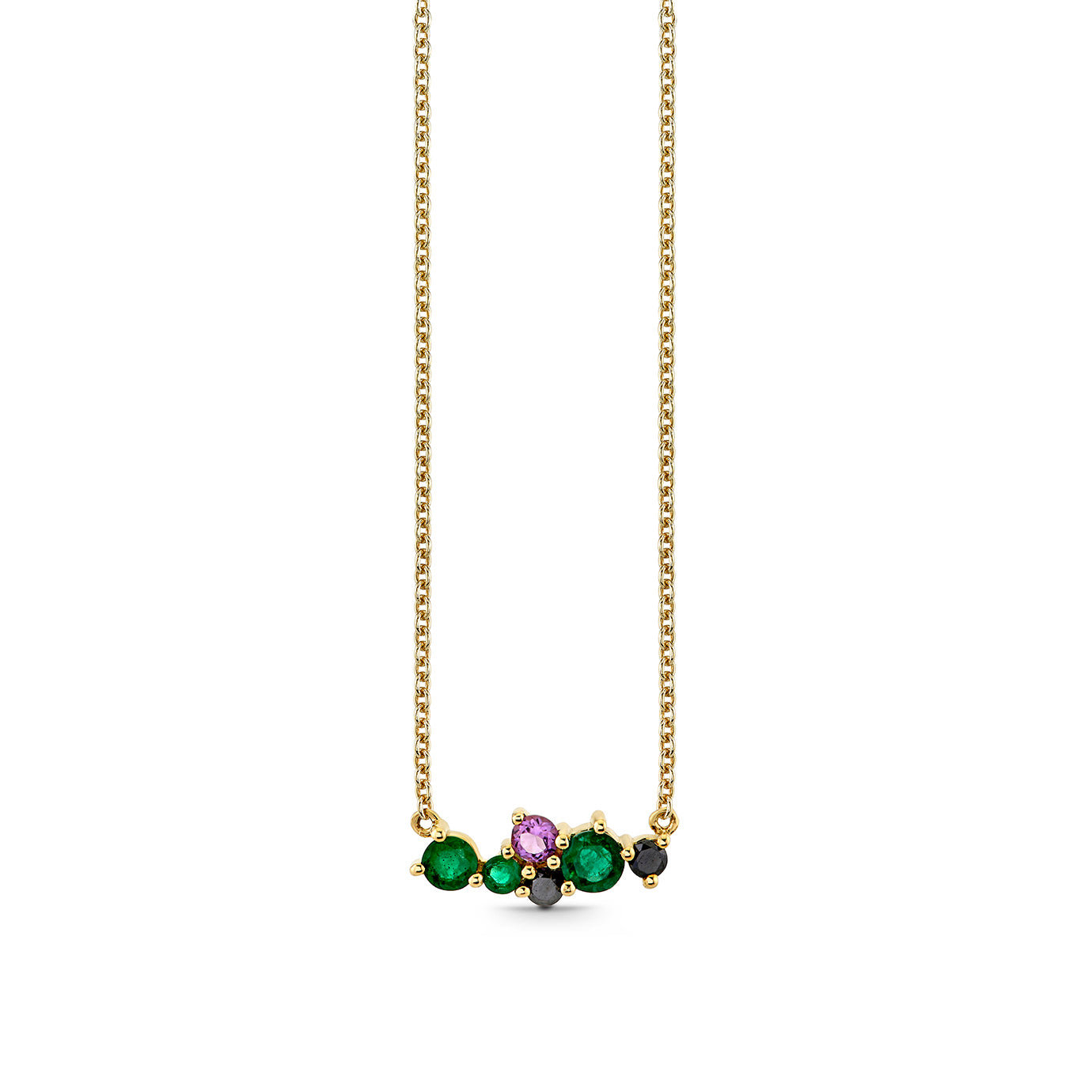 Gold, Emerald & Amethyst Wicked Elphaba Cocktail Bar Necklace – Sydney Evan