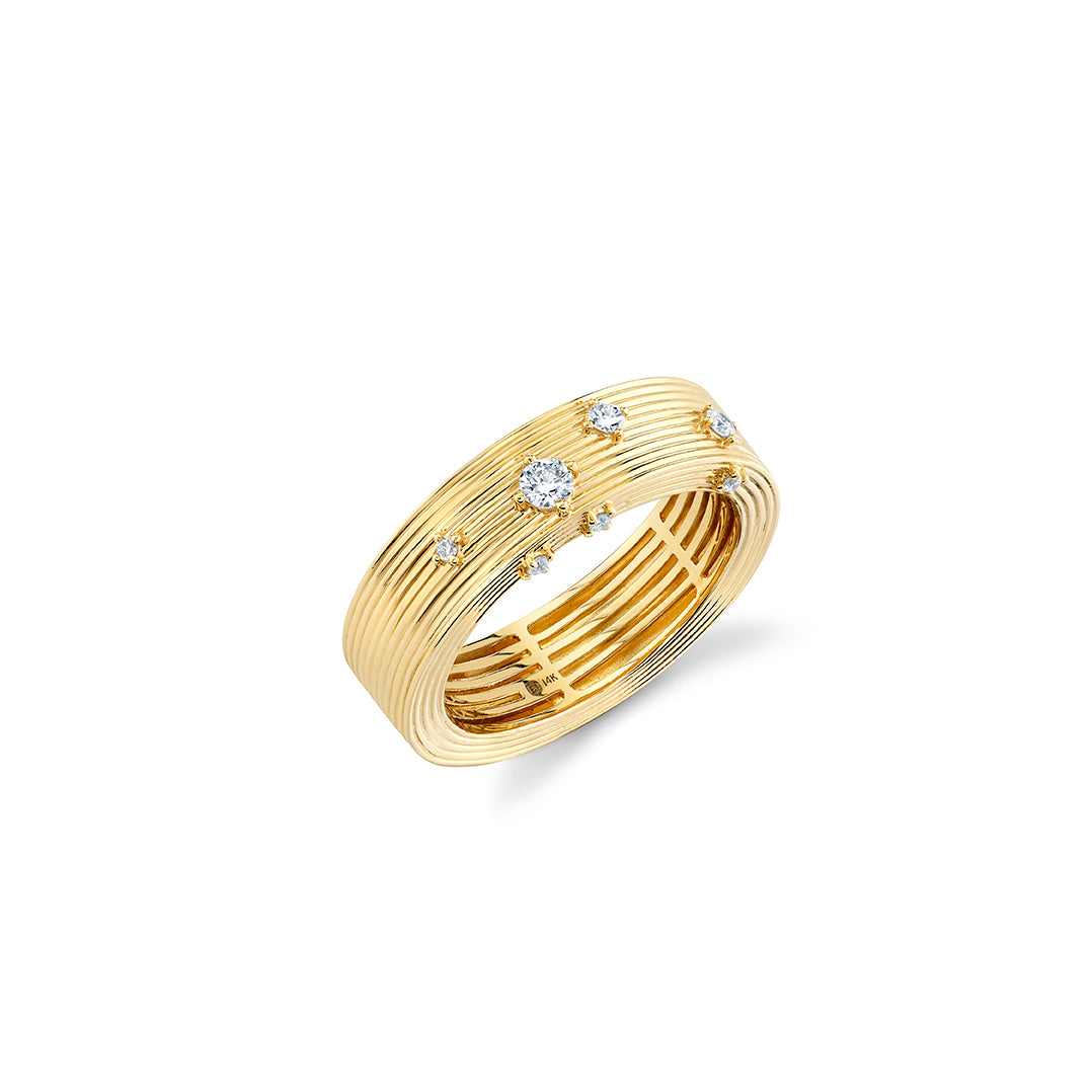 Shop Sydney Evan 14k Gold & Diamond Wide Fluted Ring with Diamonds