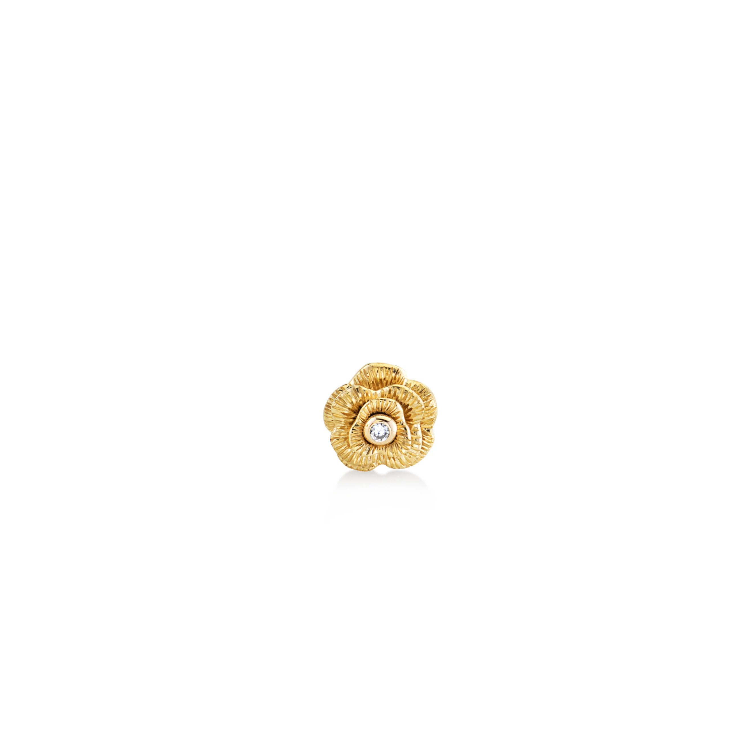 Shop Sydney Evan Kids Collection 14k Gold & Bezel Diamond Tiny Rose Stud