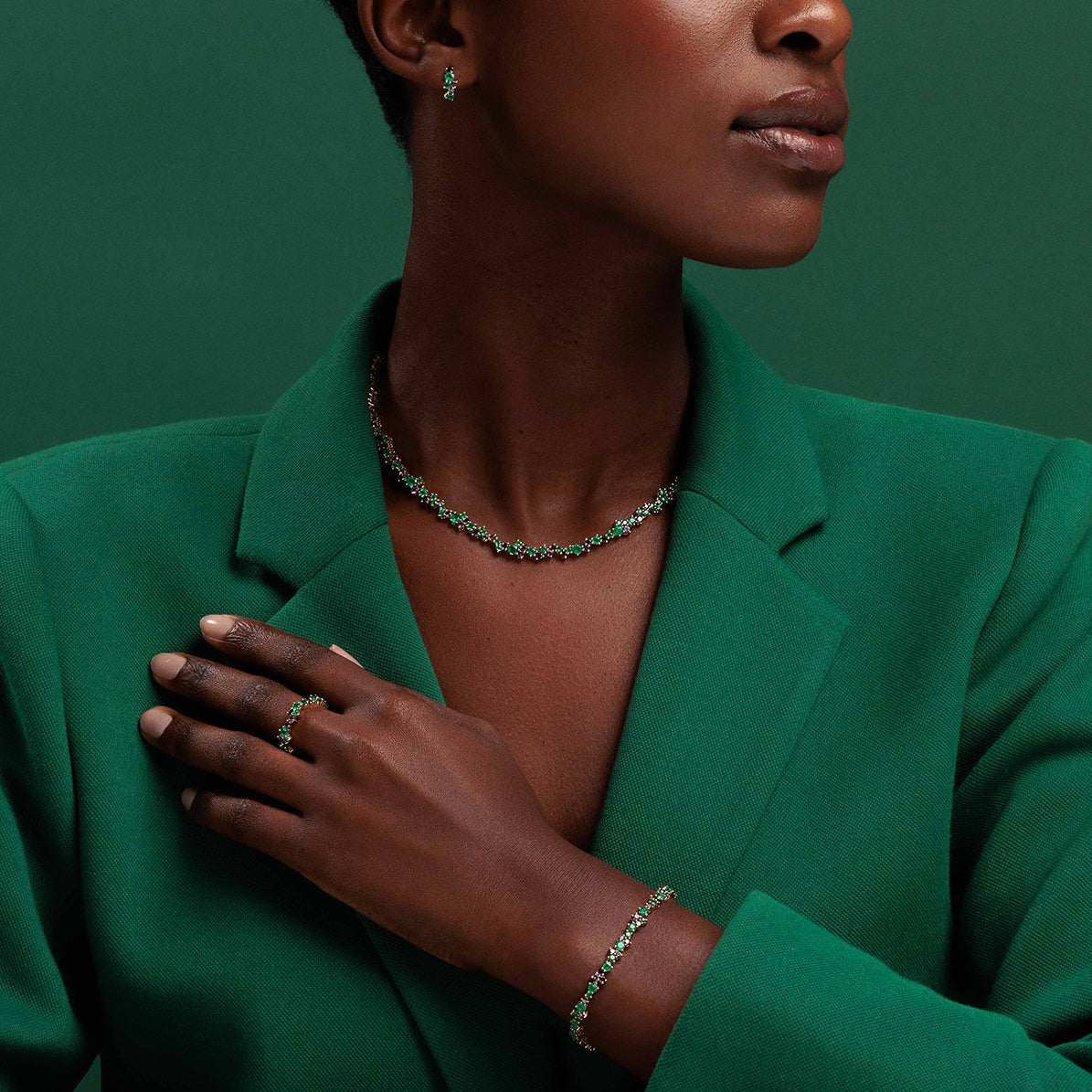 Shop Wicked x Sydney Evan Gold, Black Diamond, Amethyst & Emerald ...