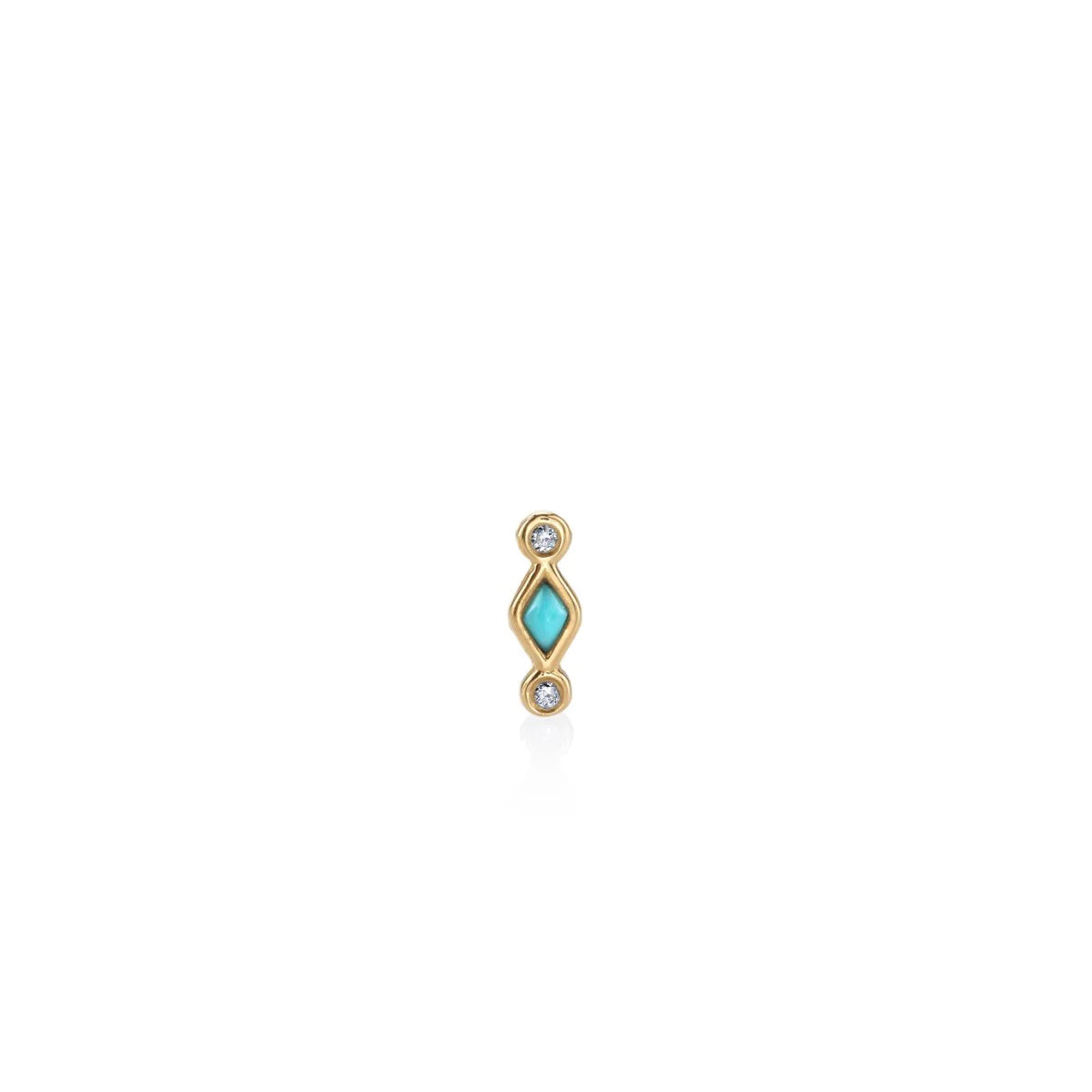 Shop Sydney Evan Kids Collection 14k Gold Turquoise Diamond Bezel Stud