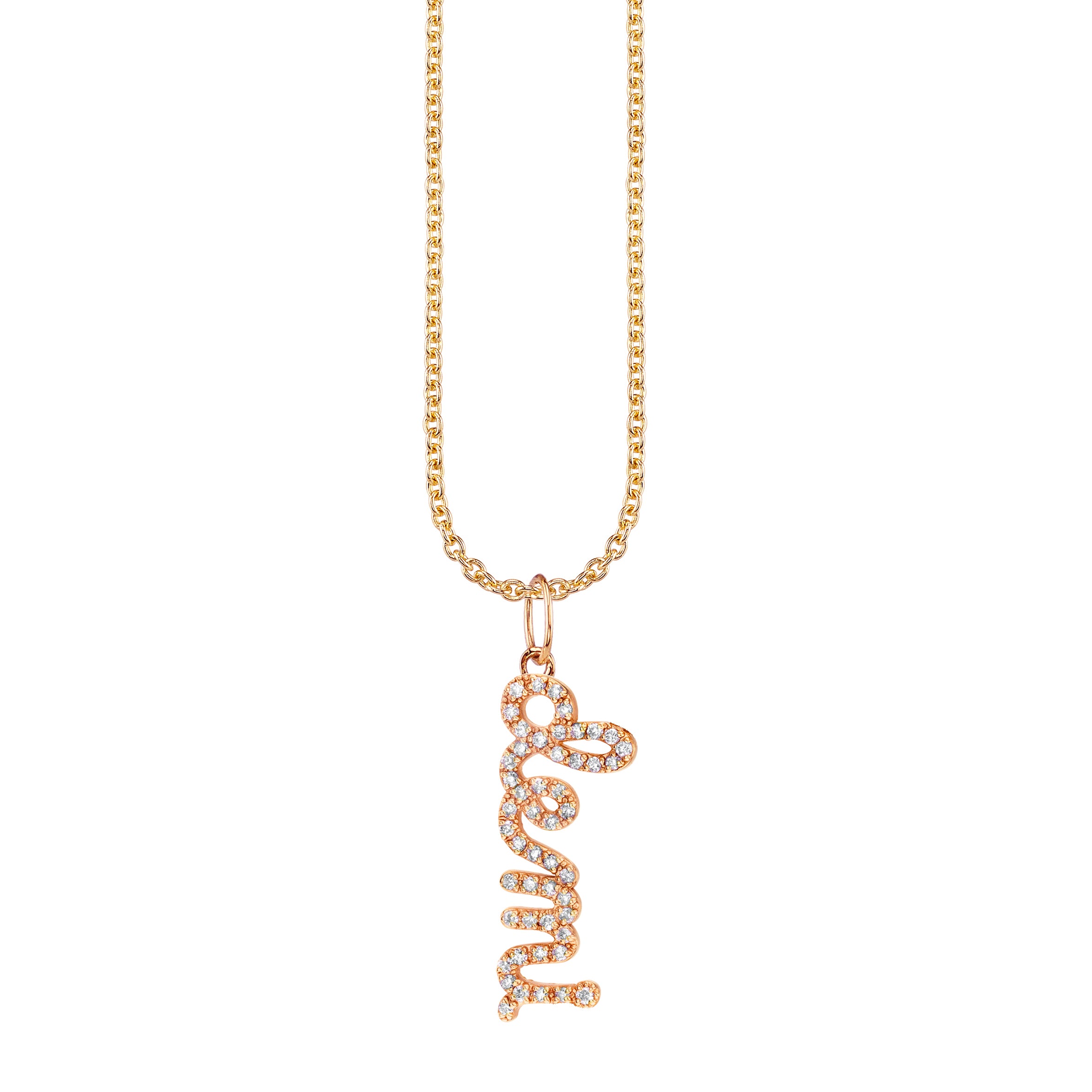 Shop Sydney Evan 14k Gold & Diamond Custom Script Charm Necklace