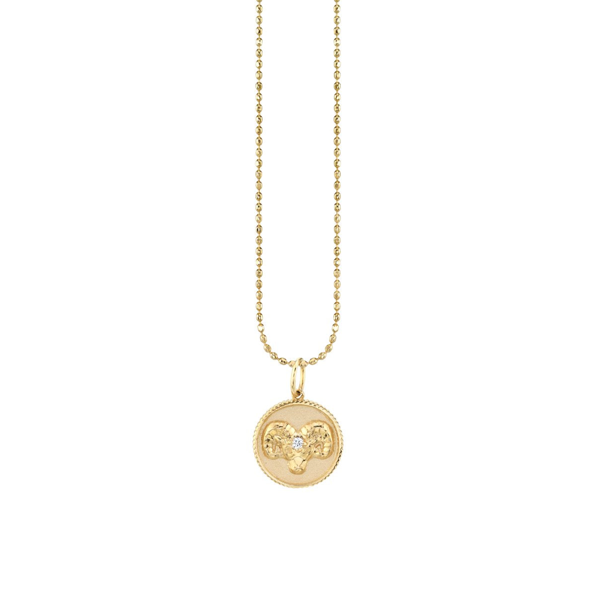 Shop Sydney Evan 14k Gold & Diamond Aries Zodiac Medallion Necklace