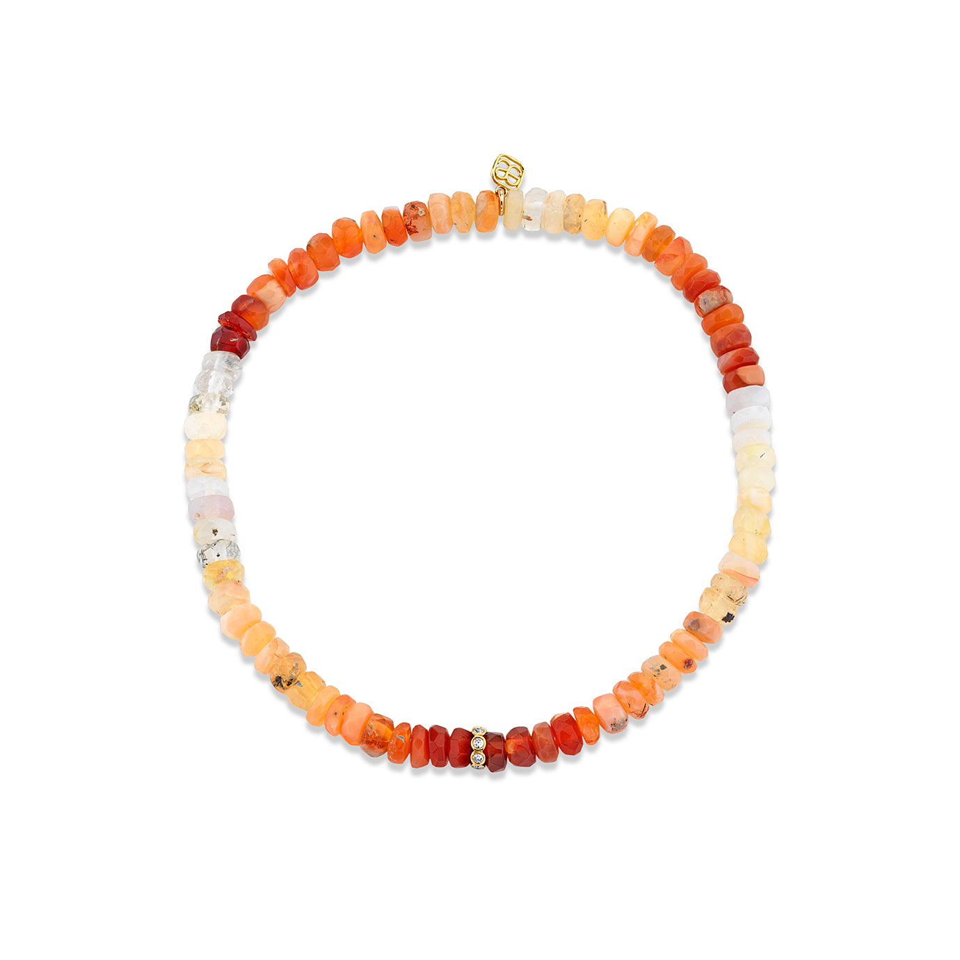 Shop Sydney Evan 14k Gold & Diamond Rondelle on Fire Opal