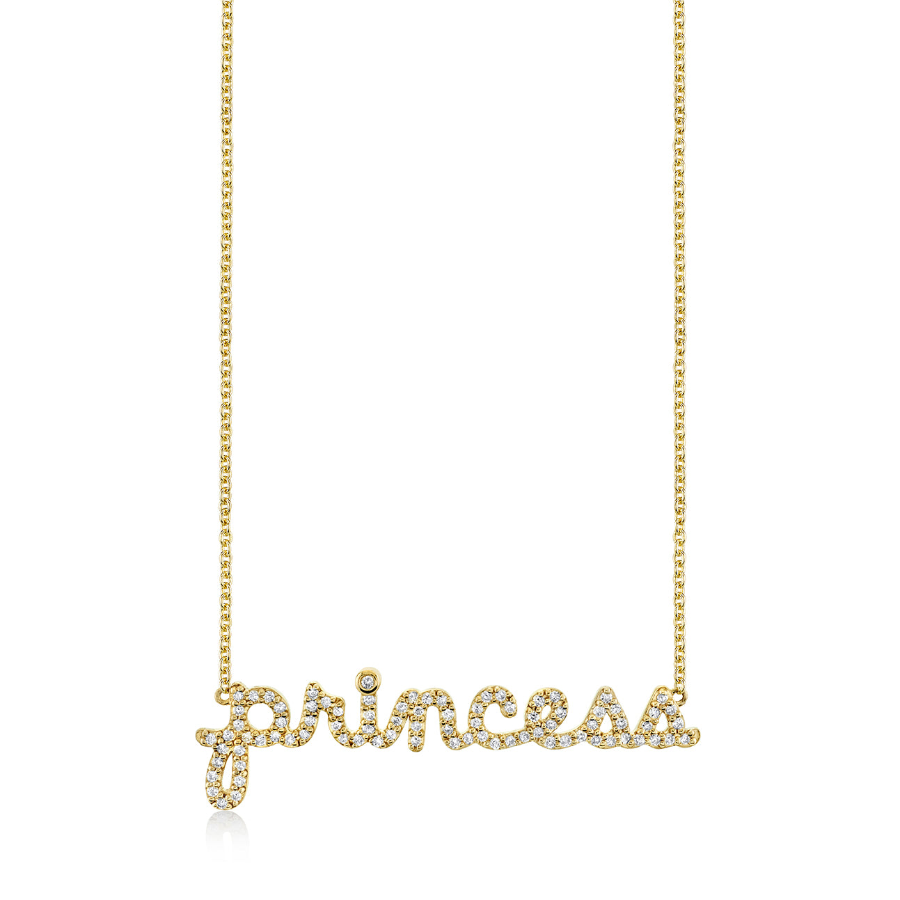 Shop Sydney Evan 14k Gold & Diamond Princess Script Necklace
