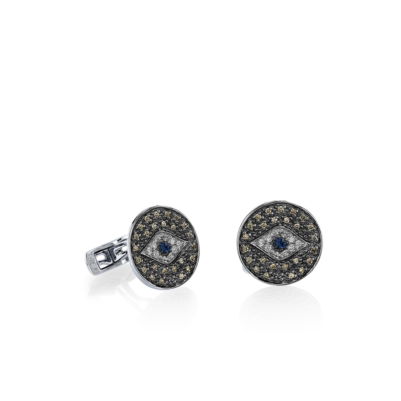 Shop Sydney Evan Men's Collection Gold & Diamond Evil Eye Cufflinks